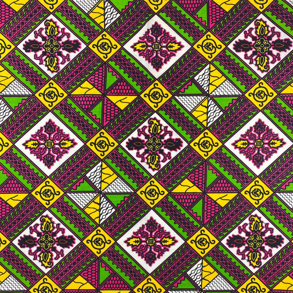African Print Fabric (90277-8) 100% Cotton 44" Wide $4.99/Yard