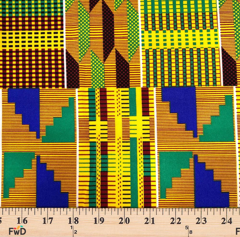 Kente African Printed ITY Knit (3-1) Fabric
