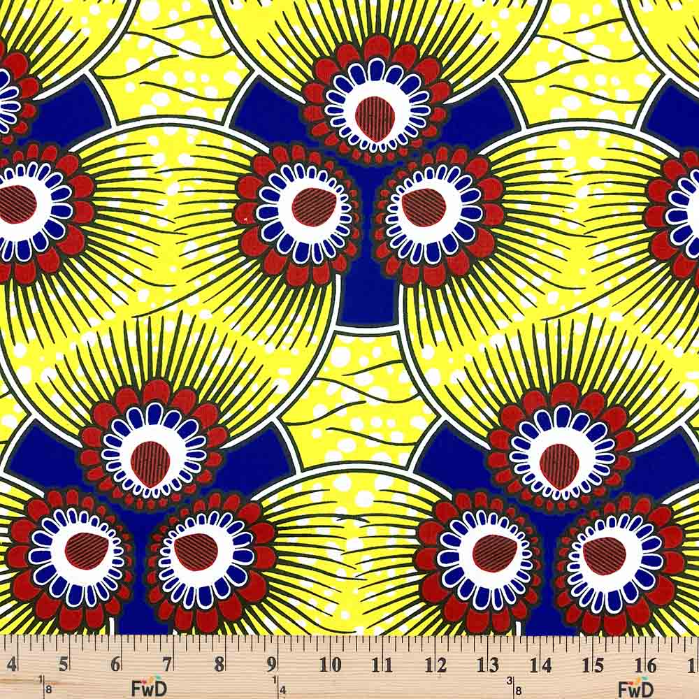 African Print Fabric (90157-5) 100% Cotton 44" Wide $4.99/Yard