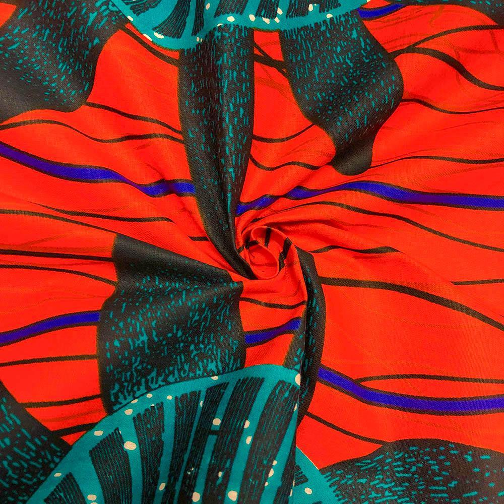 African Print Fabric (90174-3) 100% Cotton 44 inches Wide $4.99/Yard