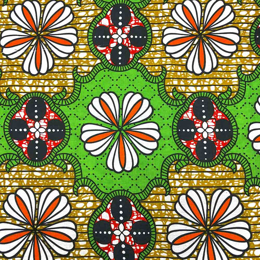 African Print Fabric (90162-3) 100% Cotton 44" Wide $4.99/Yard