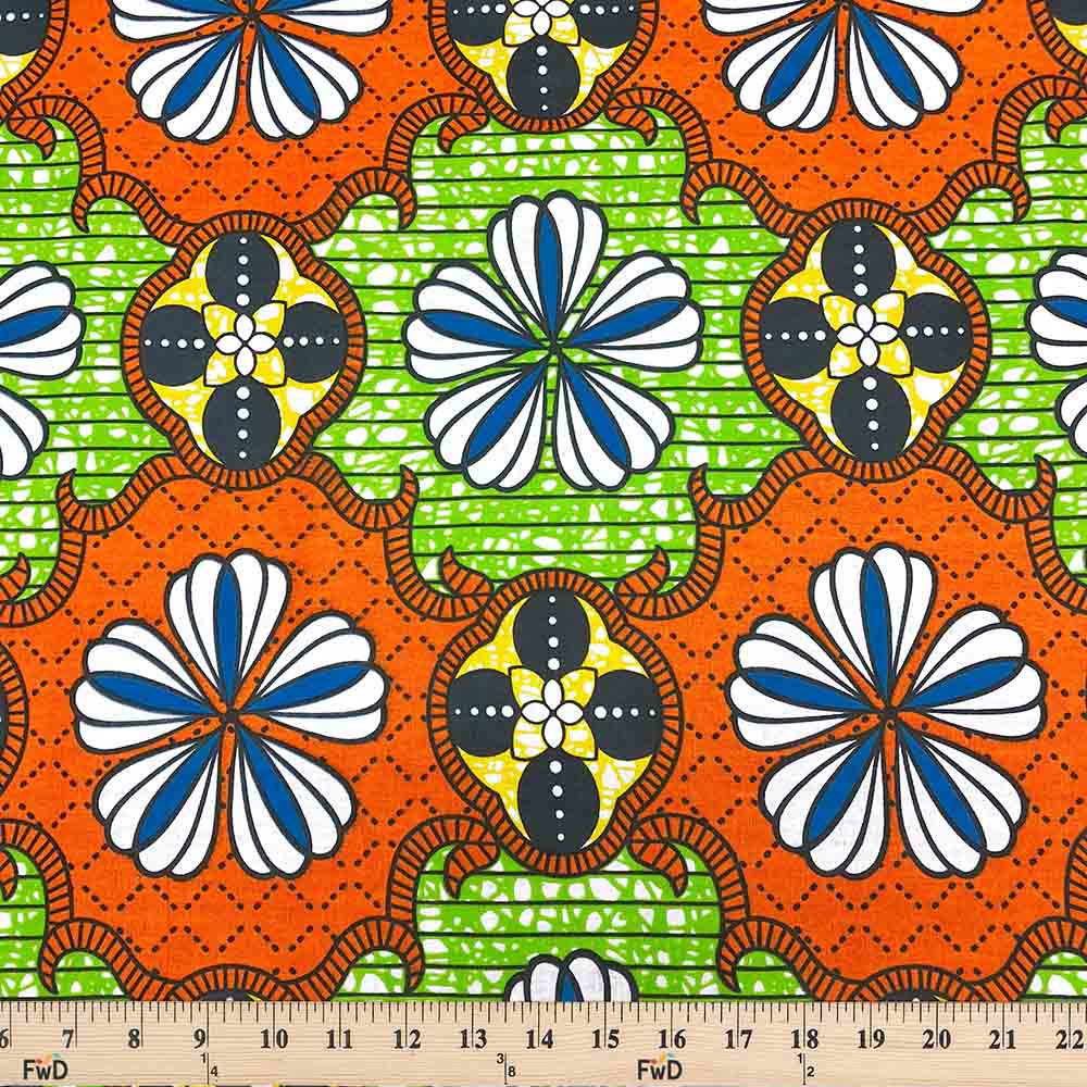 African Print Fabric (90162-4) 100% Cotton 44" Wide $4.99/Yard
