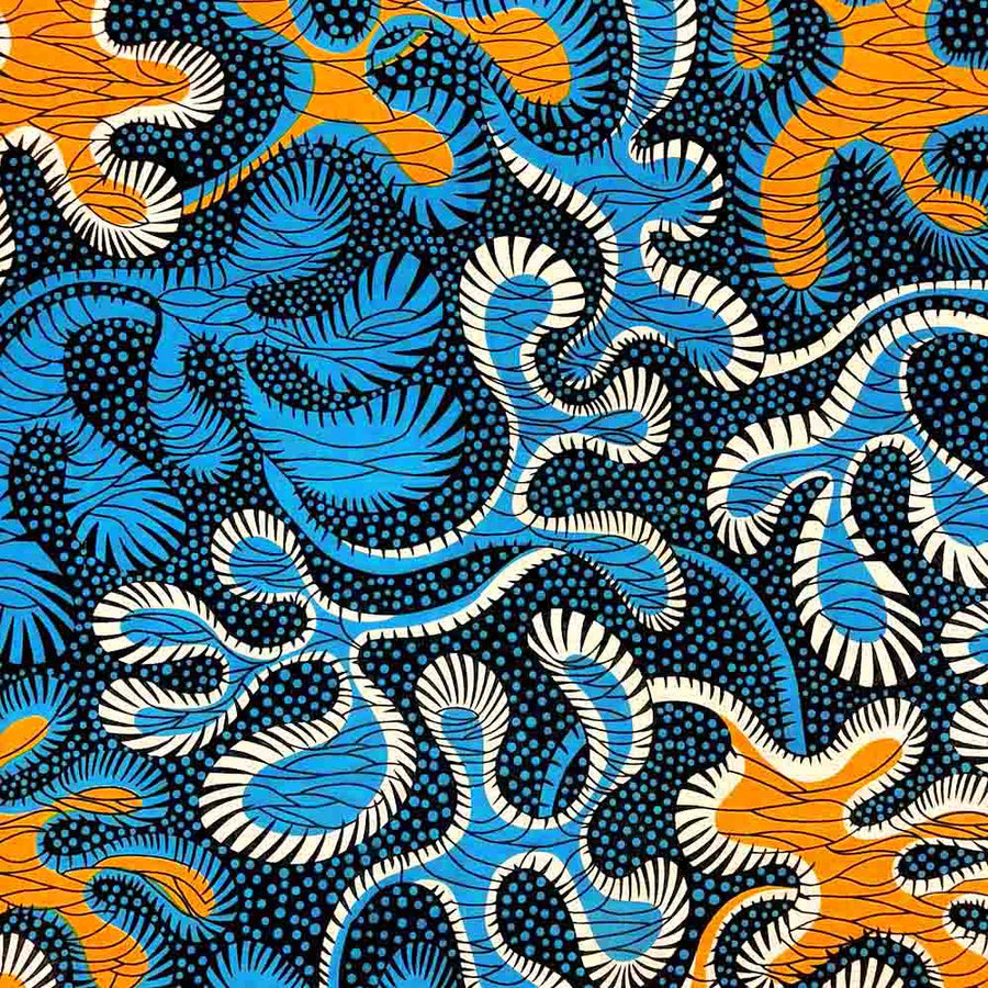 African Print Fabric (90171-1) 100% Cotton 44" Wide $4.99/Yard
