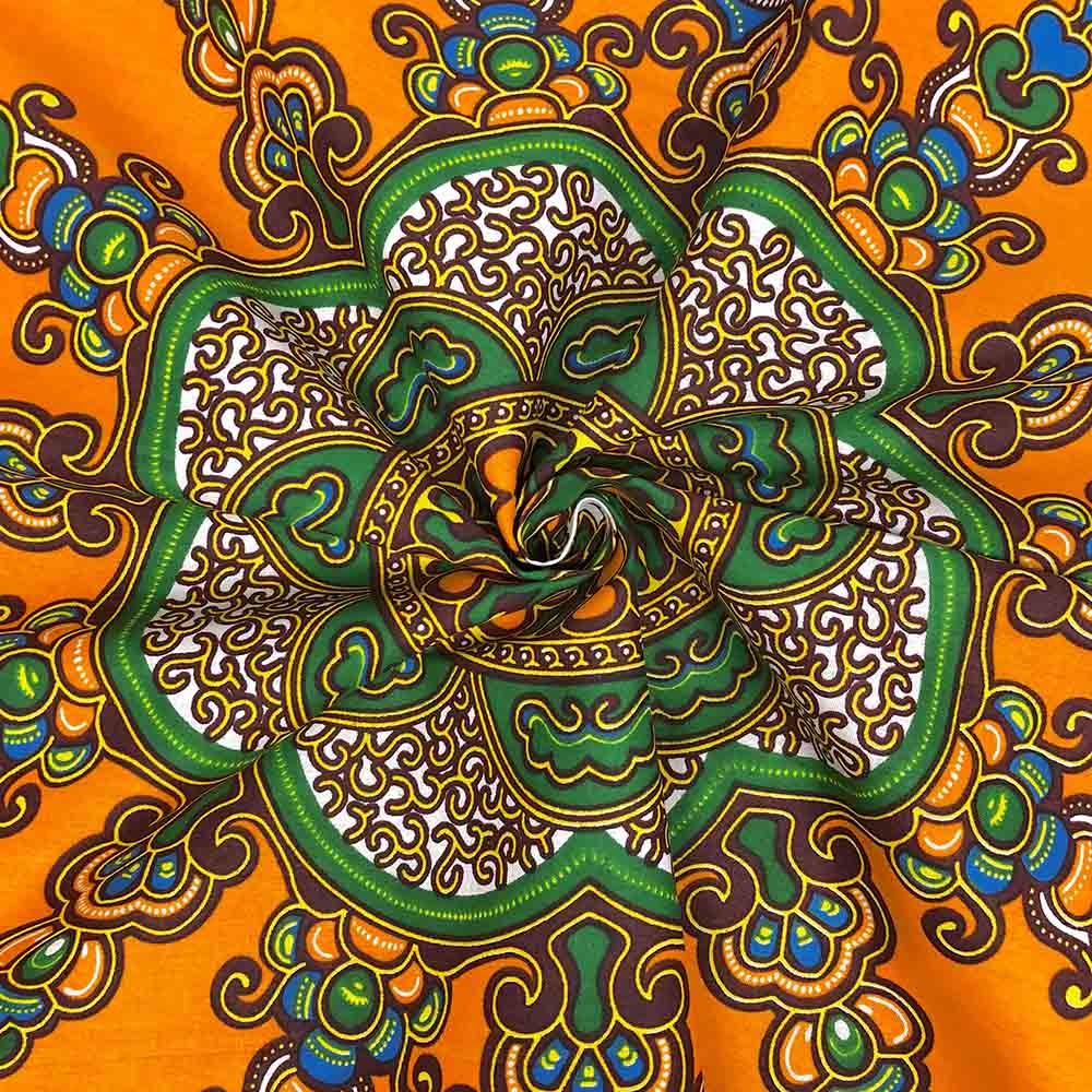 African Print Fabric (90184-3) 100% Cotton 44" Wide $4.99/Yard