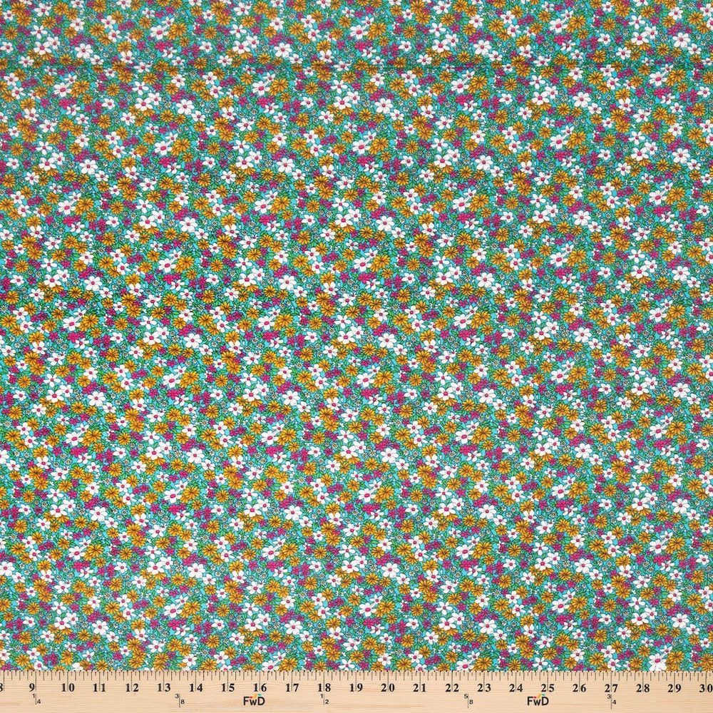 Daisy Print Fabric 100% Cotton Floral Pattern 58/60" Wide Sold BTY