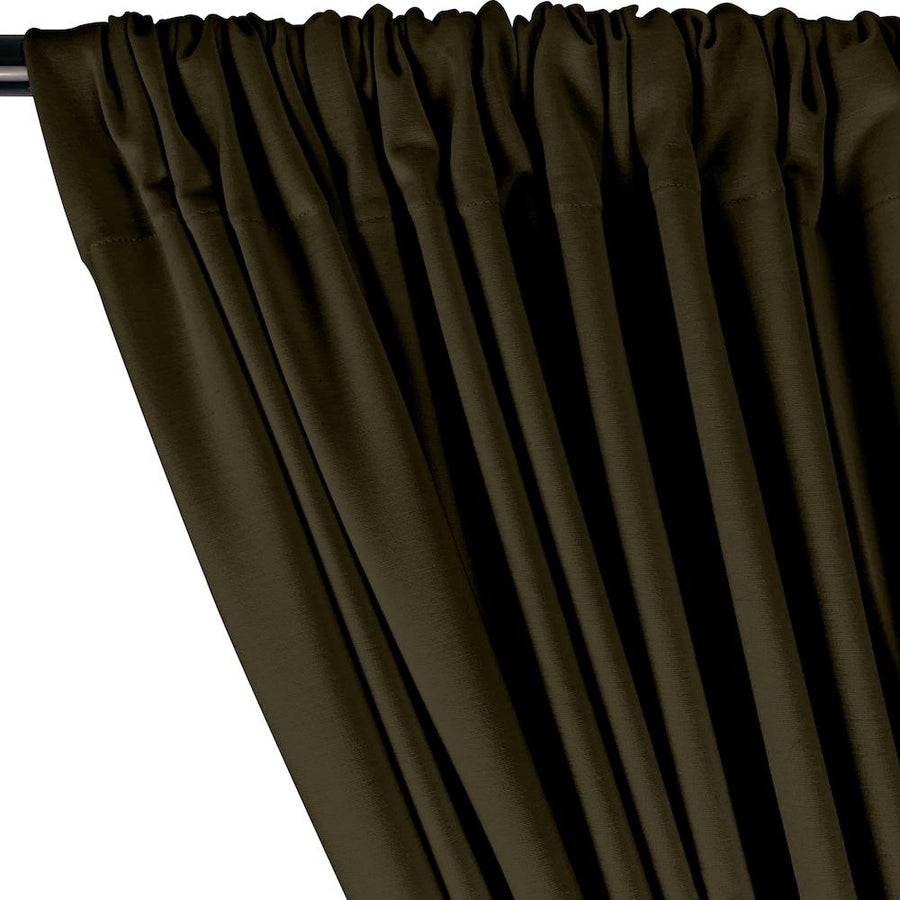 Army Green Ponte de Roma Fabric Curtains with Pockets for Pipe Drape