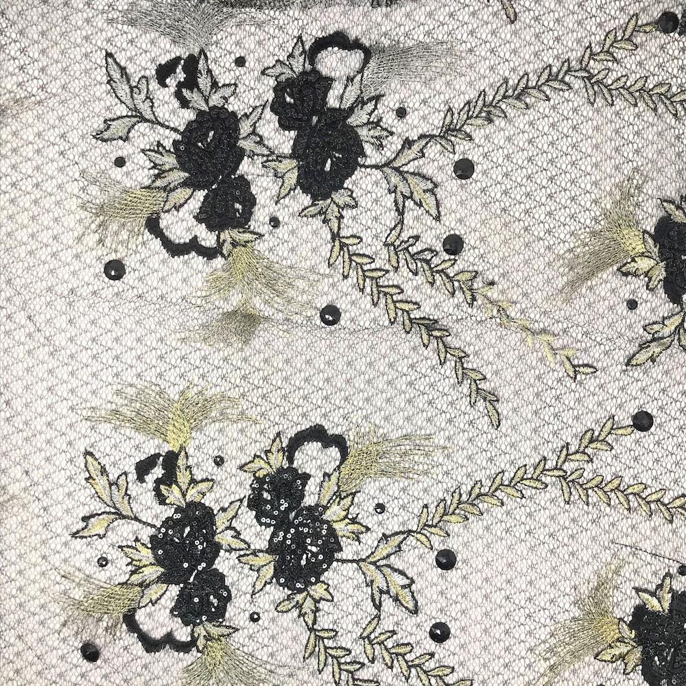 Floral Gem Embroidery Fabric 52" Wide $5.99/Yard ON SALE