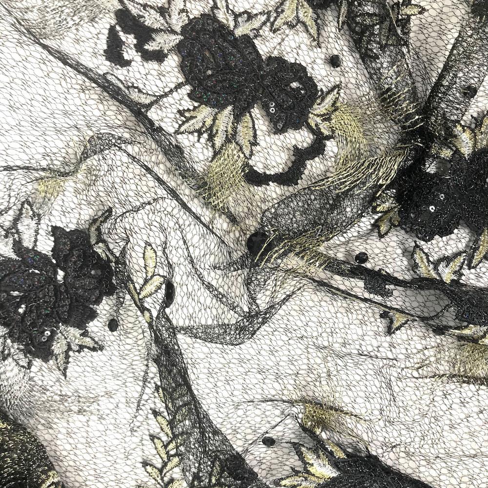 Floral Gem Embroidery Fabric 52" Wide $5.99/Yard ON SALE