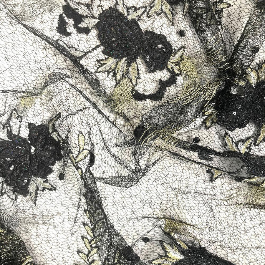 Floral Gem Embroidery Fabric 52" Wide $5.99/Yard ON SALE