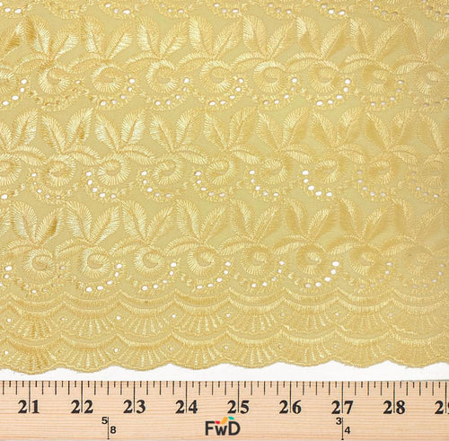 Blossom Eyelet Embroidery Fabric 100% Polyester Eyelet Sold By The Yard