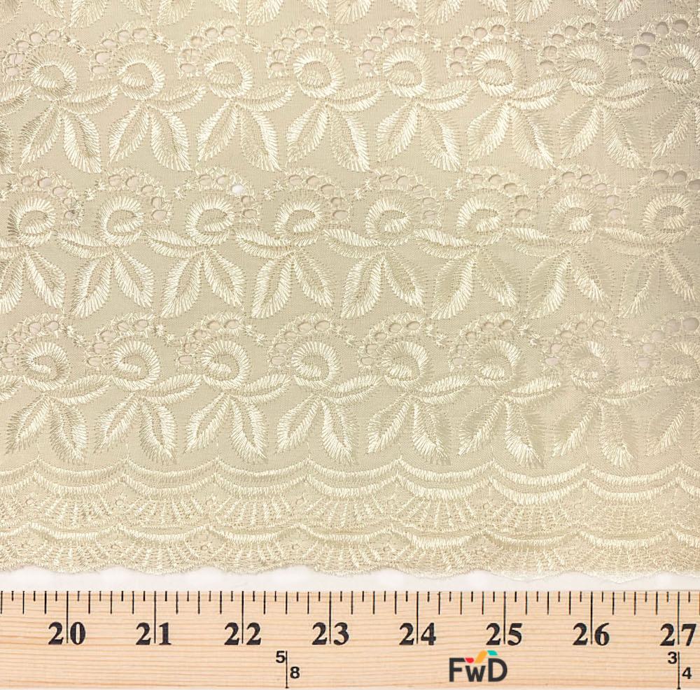 Blossom Eyelet Embroidery Fabric 100% Polyester Eyelet Sold By The Yard