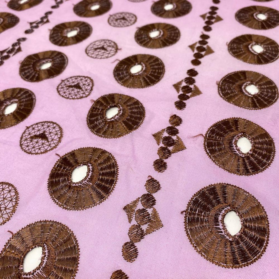 Discus Embroidery on Organza Lace Fabric 52" Wide $14.99/Yard