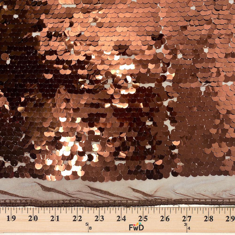 Brown Fish Scale Sequins Fabric 53" Wide Sold By The Yard