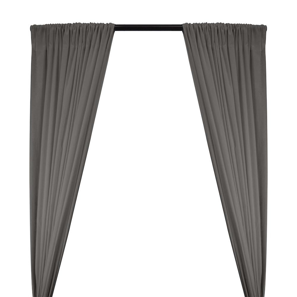Charcoal Cotton Flannel Fabric Curtains with Pockets for Pipe Drape