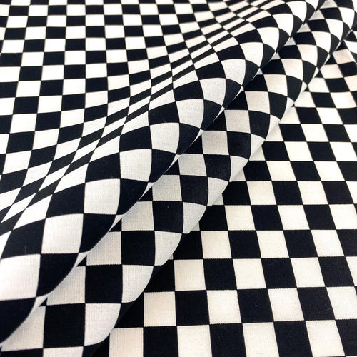 Checkered Printed Poplin Fabric By The Yard