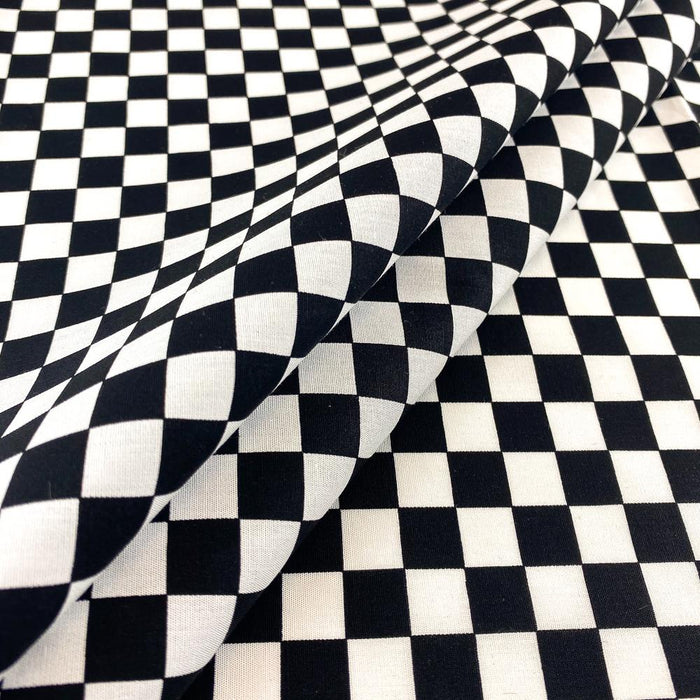 Checkered Printed Poplin Fabric By The Yard