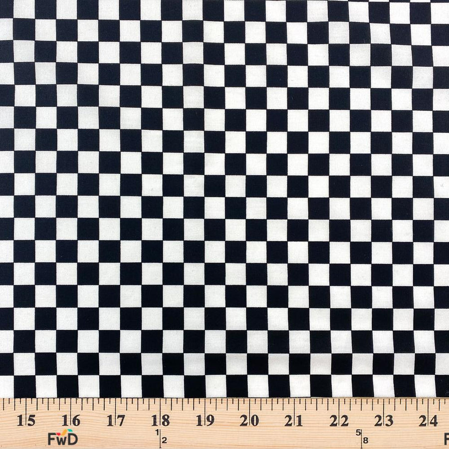 Checkered Printed Poplin Fabric By The Yard