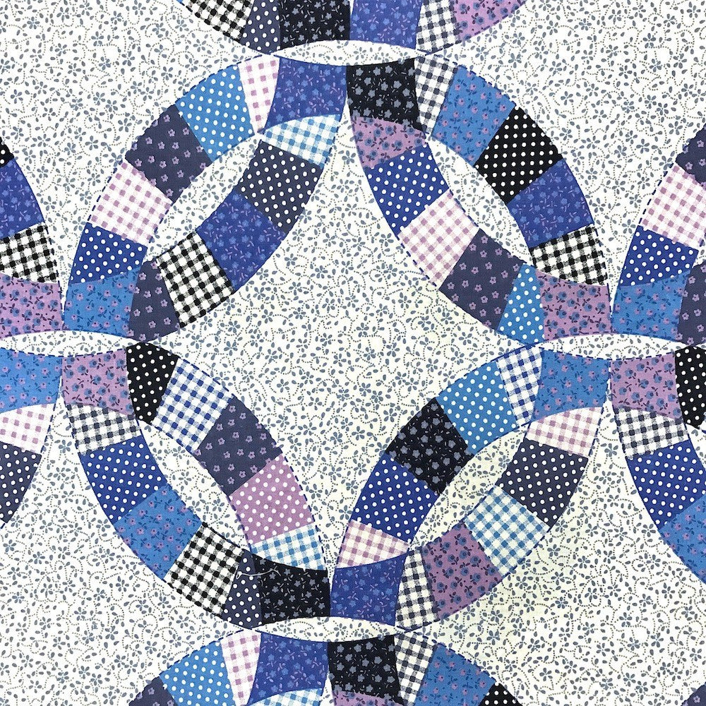 Circle Blue Print Fabric Cotton Quilt Sheeting 90" Wide $5.99/yard