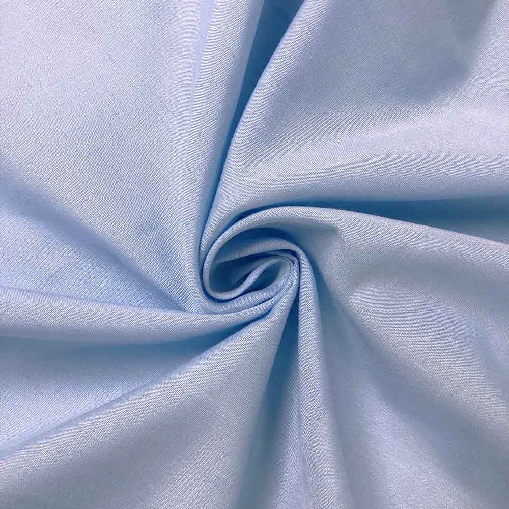 Light Blue Cotton Broadcloth Fabric Curtains with Pockets for Pipe Drape