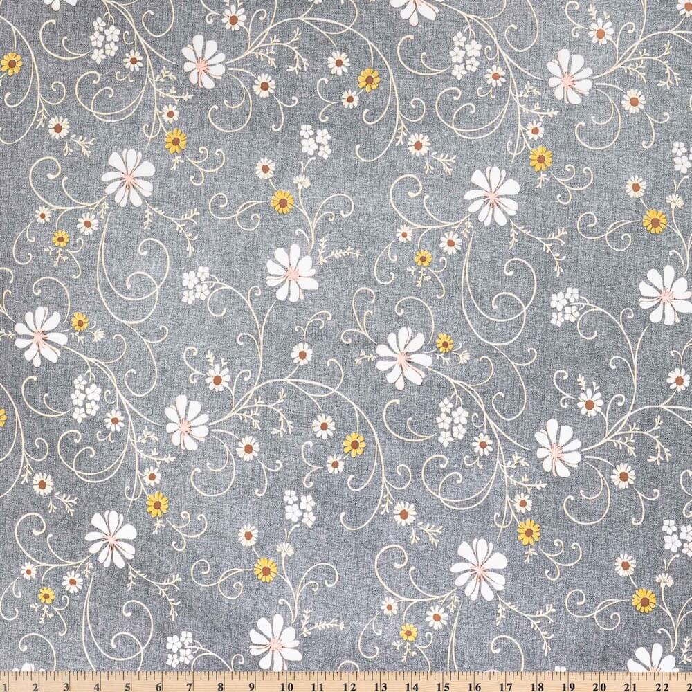Daisy Print Oilcloth - By The Yard | Fabric Wholesale Direct