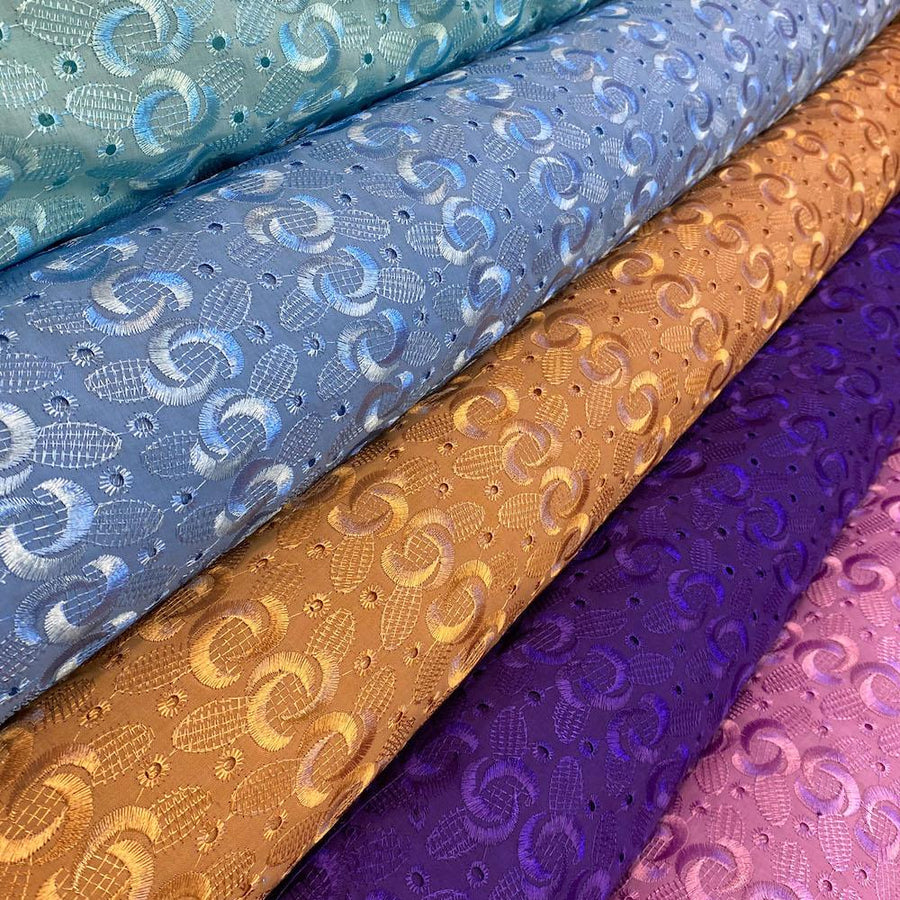 Eyelet Spiral Embroidery Fabric 43" Wide Polyester By the yard