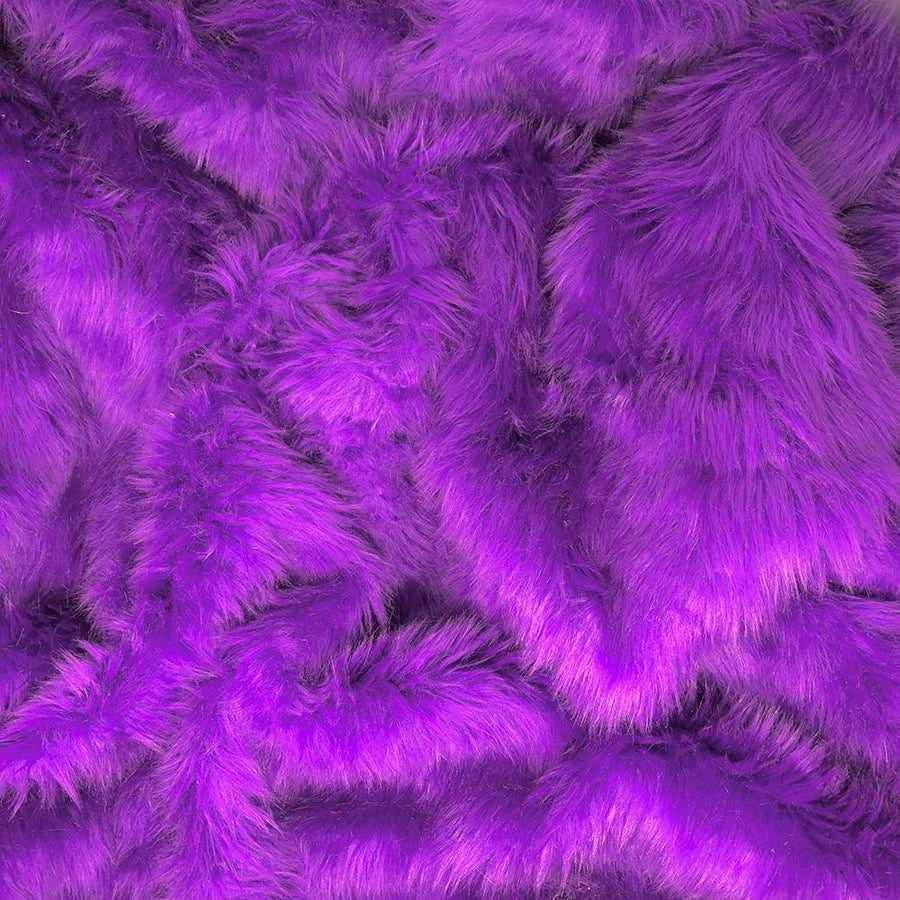 Faux Fur Fabric Shag Purple 60" Wide $14.95/yard 100% Polyester BTY