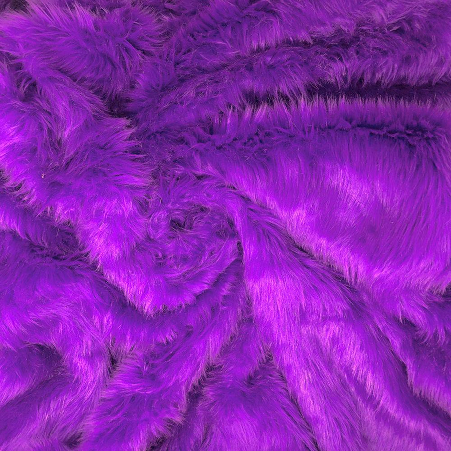 Faux Fur Fabric Shag Purple 60" Wide $14.95/yard 100% Polyester BTY