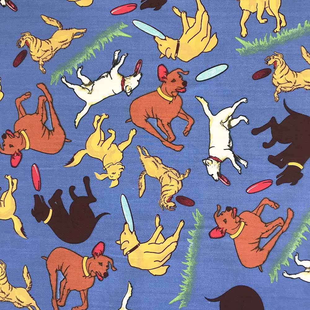 Frisbee Blue Print Fabric Cotton Polyester Broadcloth $4.99/yard