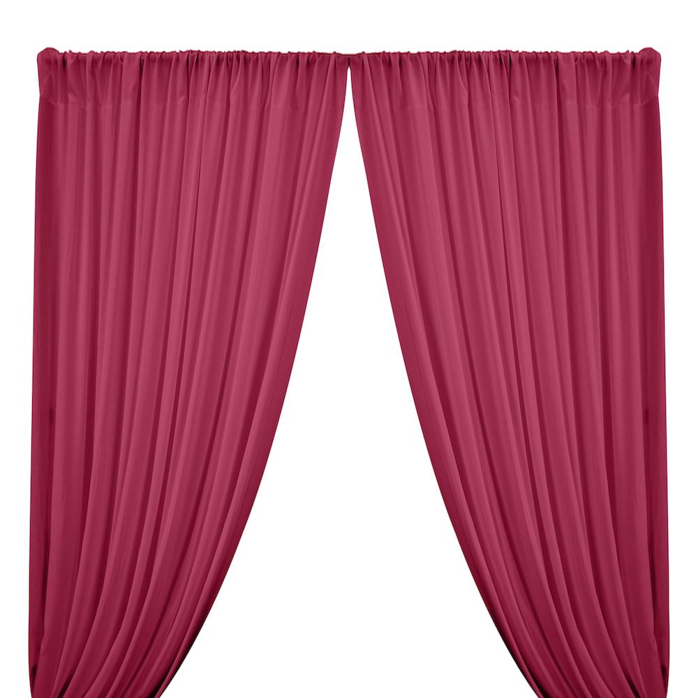 Fuchsia Rayon Challis Fabric Curtains with Pockets for Pipe Drape