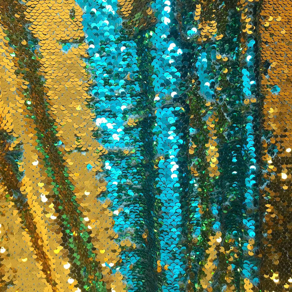 Two Sided Reversible Sequins Fabric on Stretch Mesh $19.99/yard