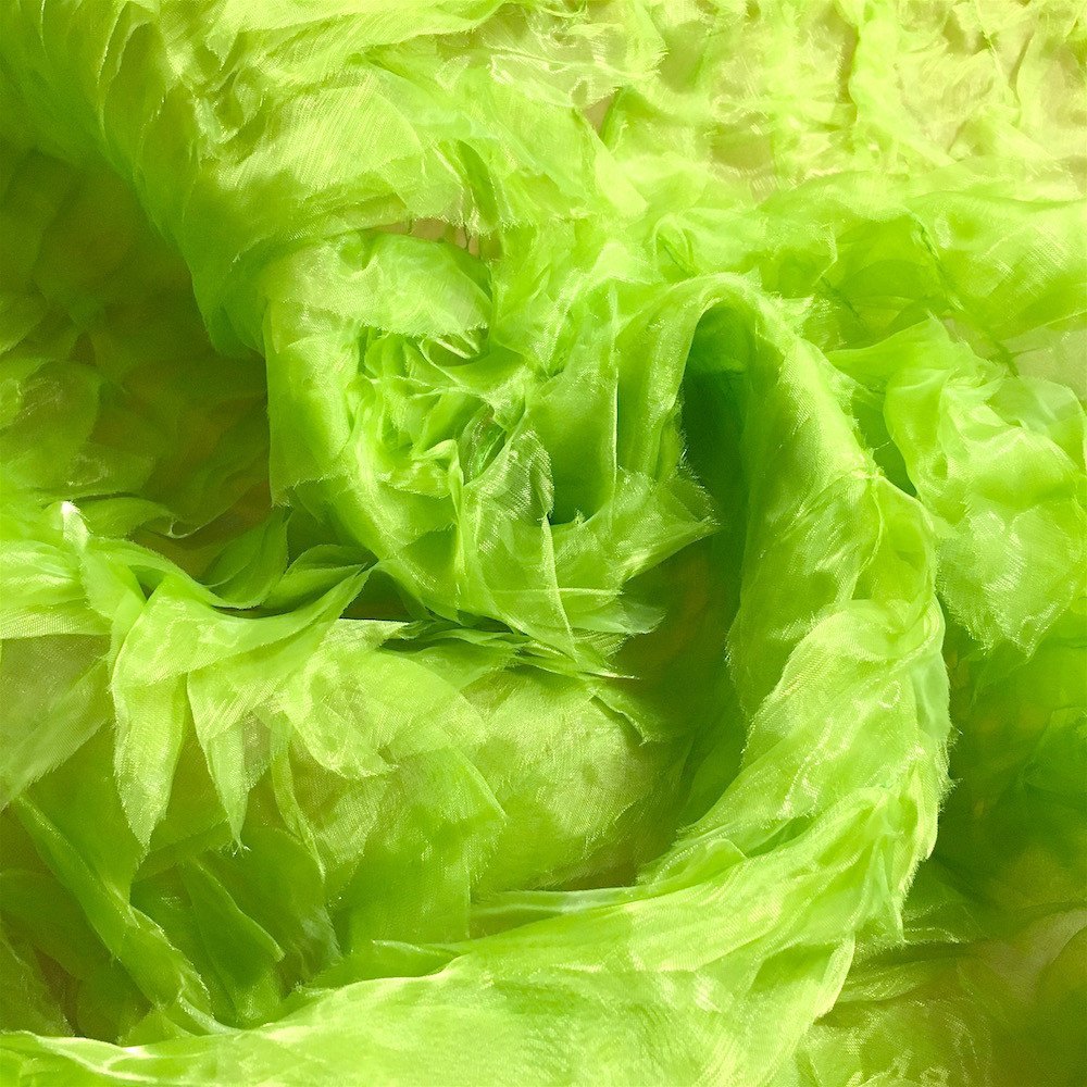 Green Ruffle Organza Fabric 52/53" Wide $19.99/Yard 100%Polyester
