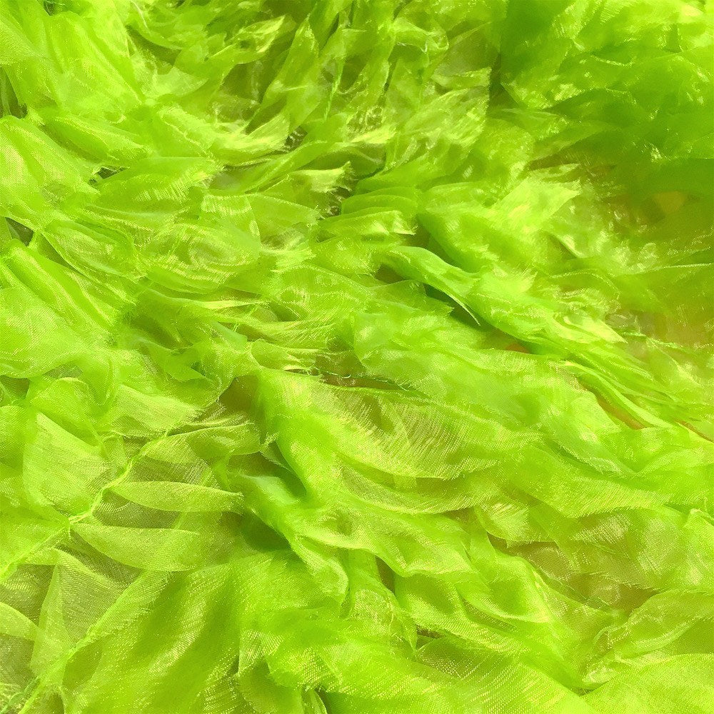 Green Ruffle Organza Fabric 52/53" Wide $19.99/Yard 100%Polyester