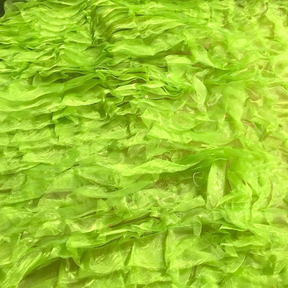 Green Ruffle Organza Fabric 52/53" Wide $19.99/Yard 100%Polyester