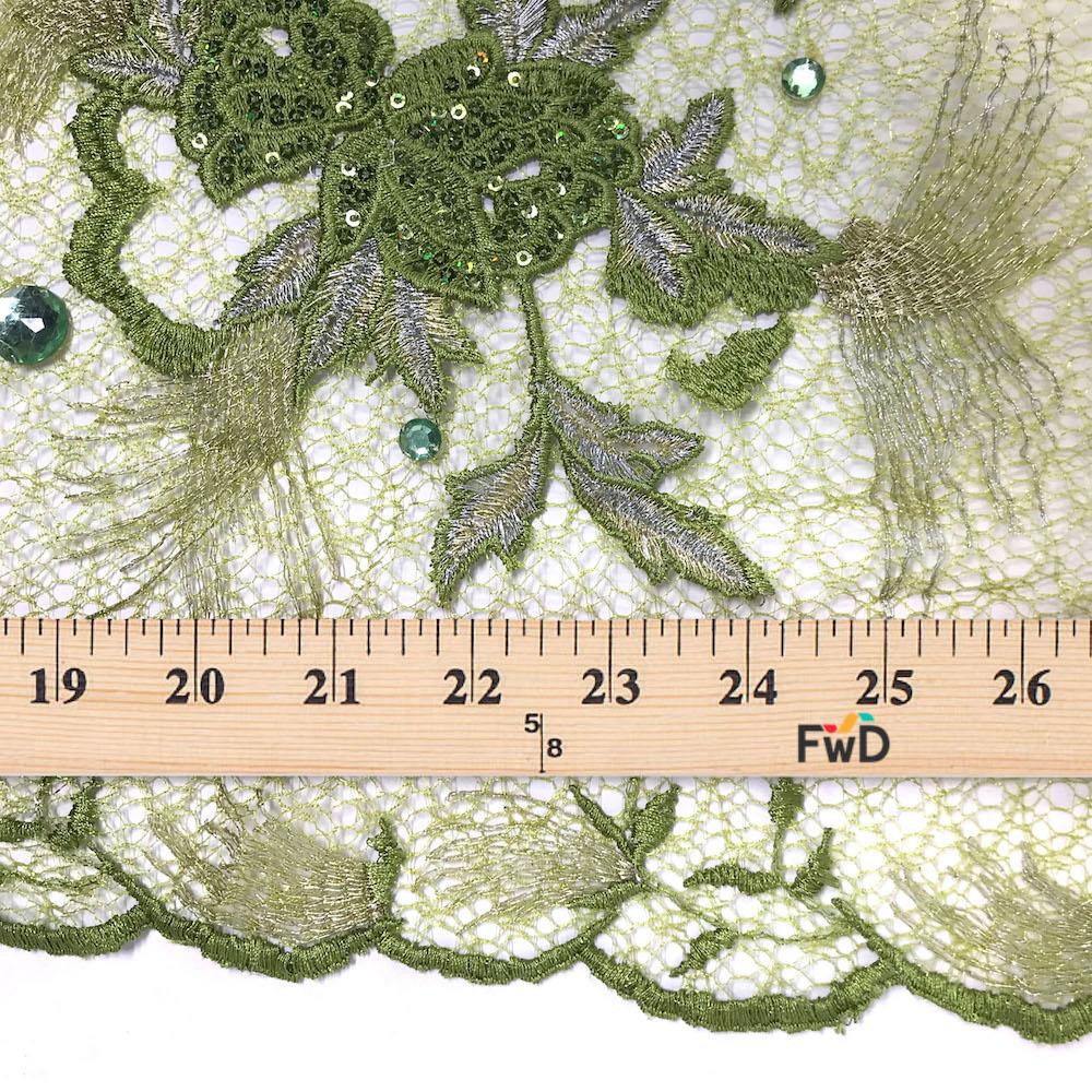 Floral Gem Embroidery Fabric 52" Wide $5.99/Yard ON SALE