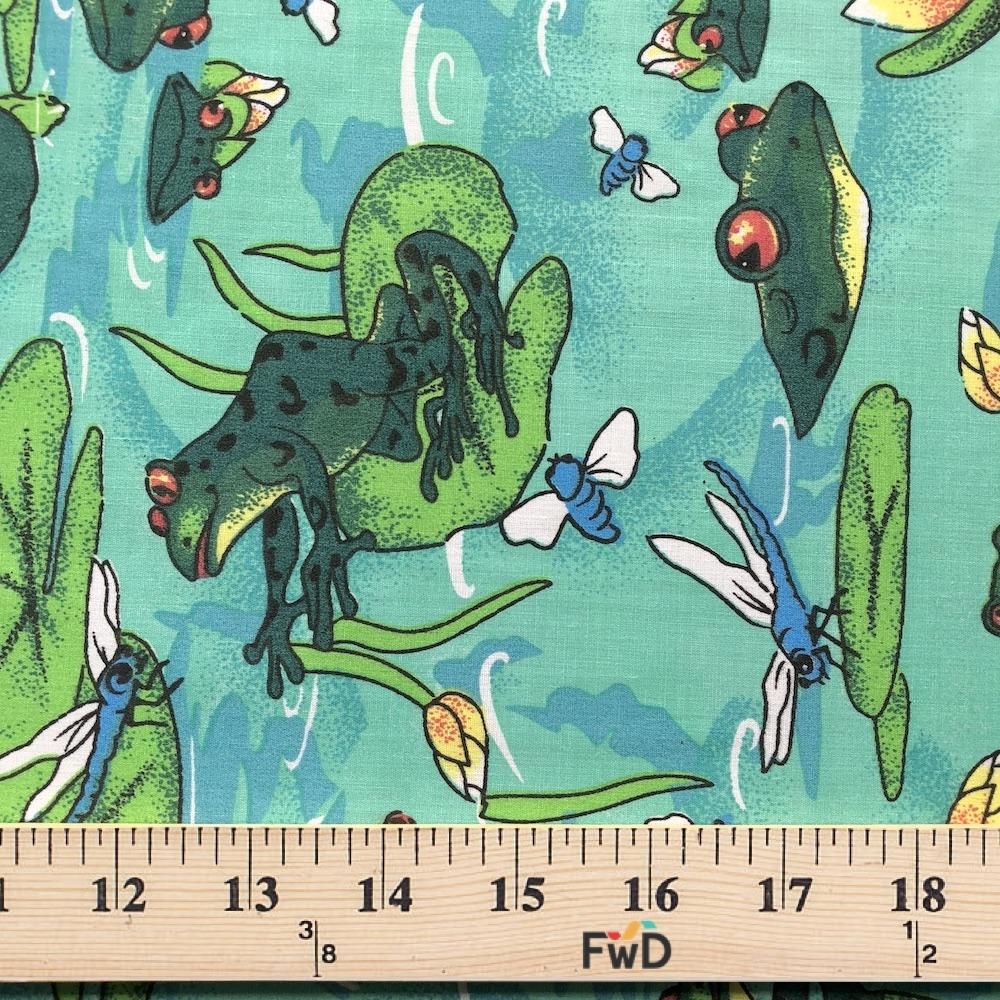 Frog Pond Mint Printed Fabric Cotton Polyester Broadcloth 60" Wide $4. ...