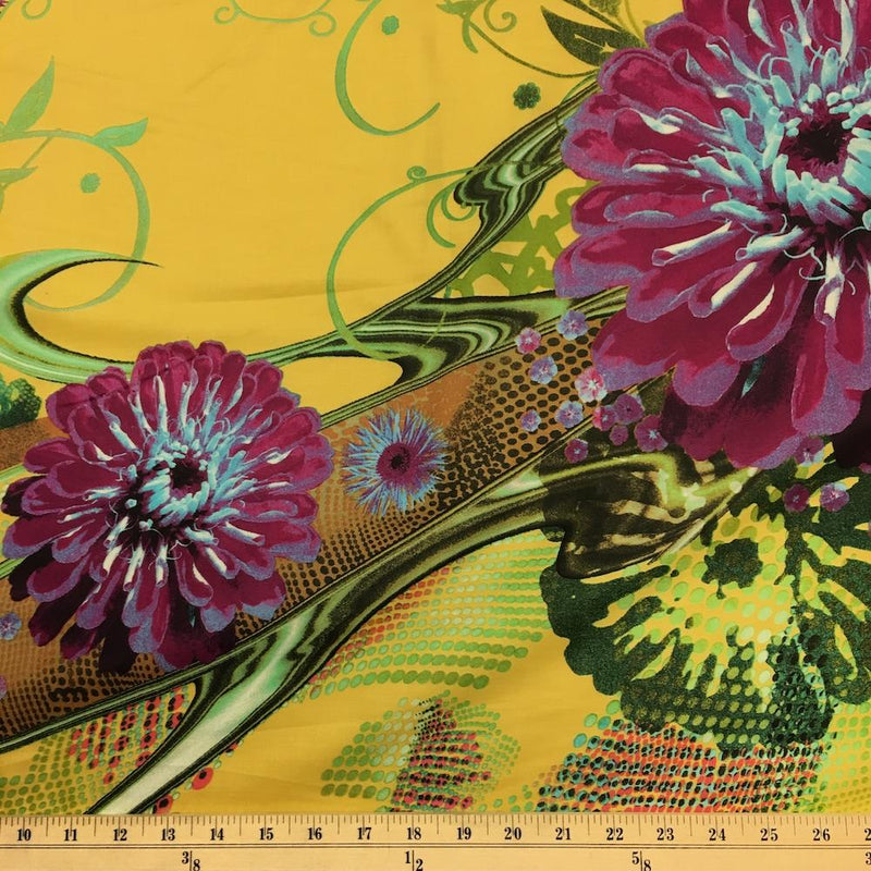 Celynn Yellow Printed Cotton Fabric 60" Wide $5.99/yard