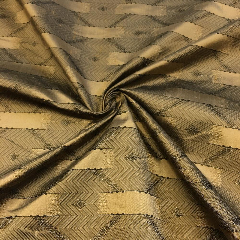 Silk Jacquard Khaki Frames Fabric 54" Wide 100% Silk $29.99/yd