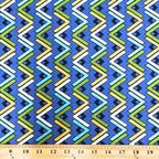 Blue Chevron Fabric Cotton Broadcloth 60" Wide $2.99/yard