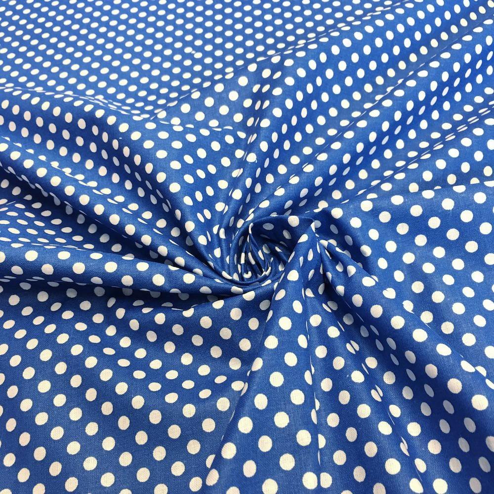 Blue Polka Dot Printed Cotton 44/45" Wide $4.99/yard 100% Cotton