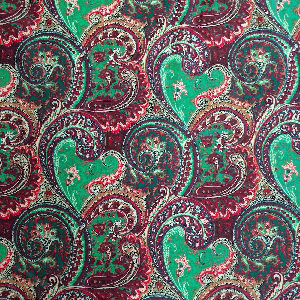 Paisley Print Fabric Cotton Polyester Broadcloth 60"