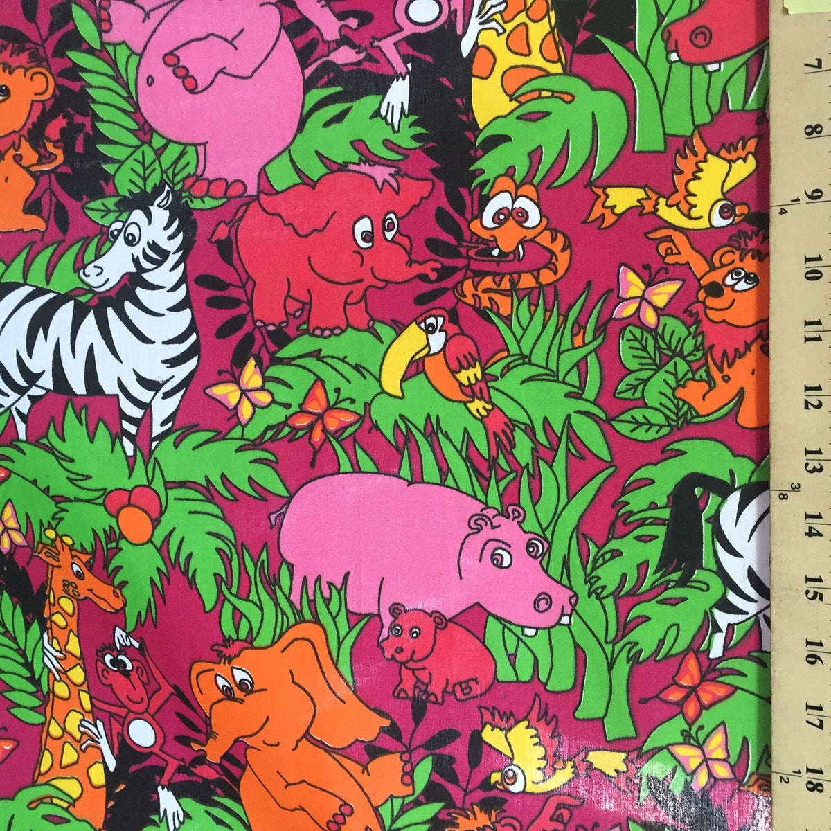 Zoo Animals Fabric Cotton Broadcloth 60" Wide $2.99/yard