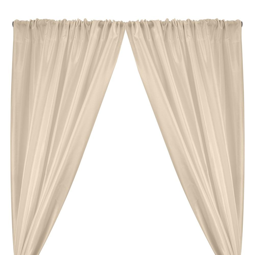 Ivory-102 Polyester Dupioni Fabric Curtains with Pockets for Pipe Drape