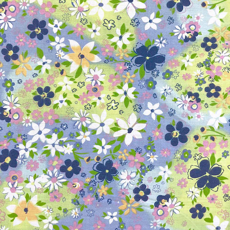 June Blue Print Fabric Cotton Polyester Broadcloth $4.99/yard