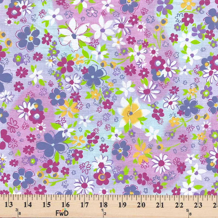 June lilac Print Fabric Cotton Polyester Broadcloth $4.99/yard
