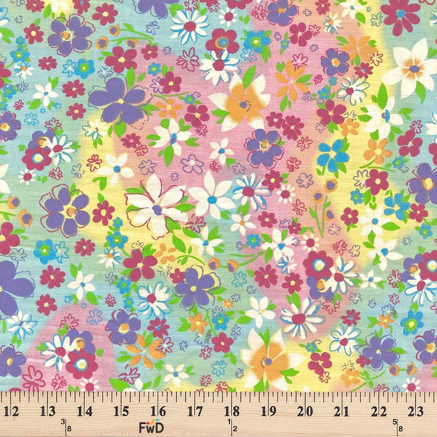 June Multi-color Print Fabric Cotton Polyester Broadcloth $4.99/yard