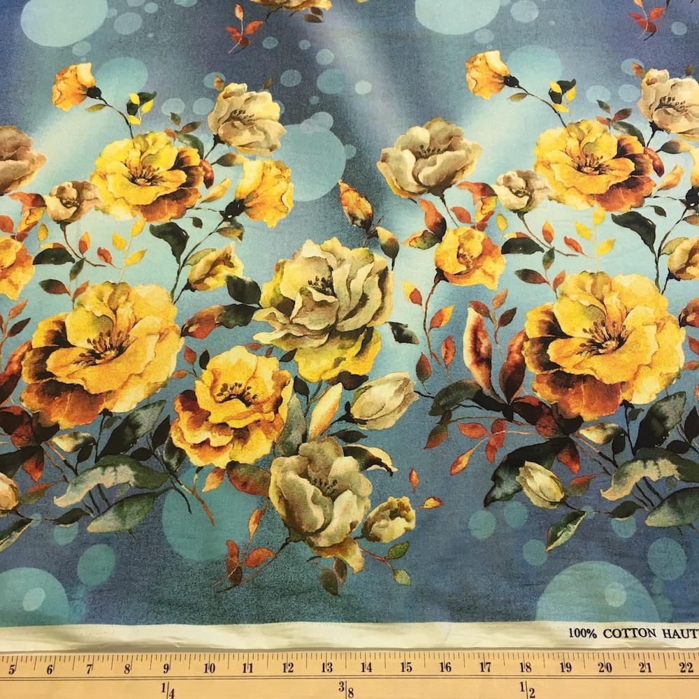Kara Blue Printed Cotton Fabric 60" Wide $5.99/yard