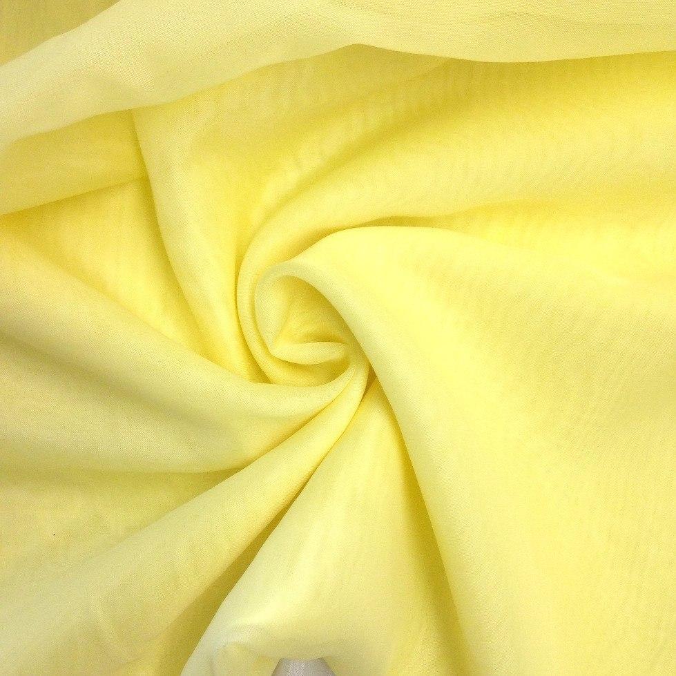Lemon Sheer Voile Fabric Curtains with Rod Pockets for Pipe and Drape