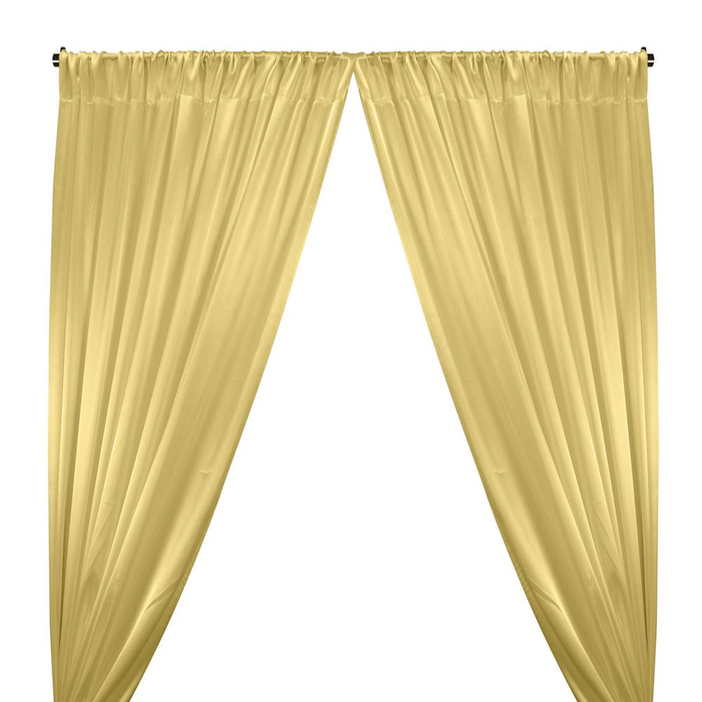 Light Yellow Crepe Back Satin Fabric Curtains with Pockets for Pipe Drape