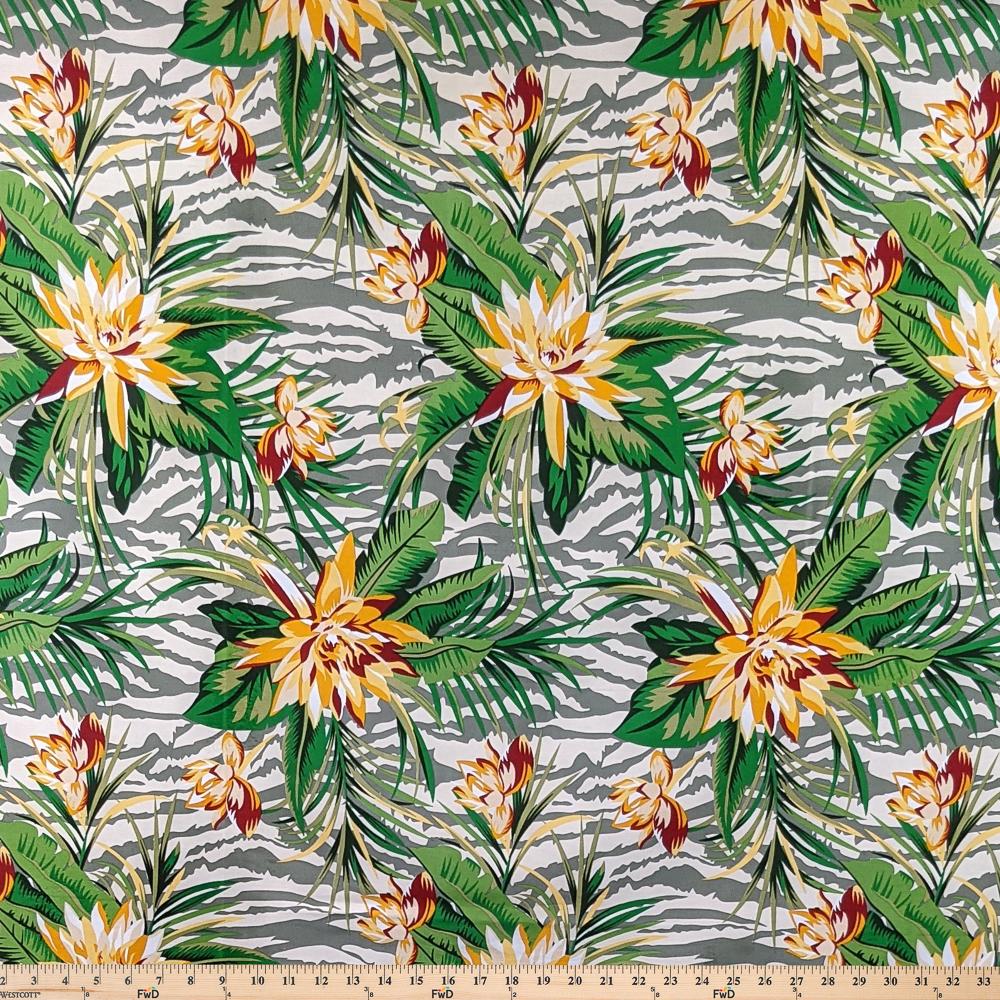 Lotus Printed Broadcloth Fabric