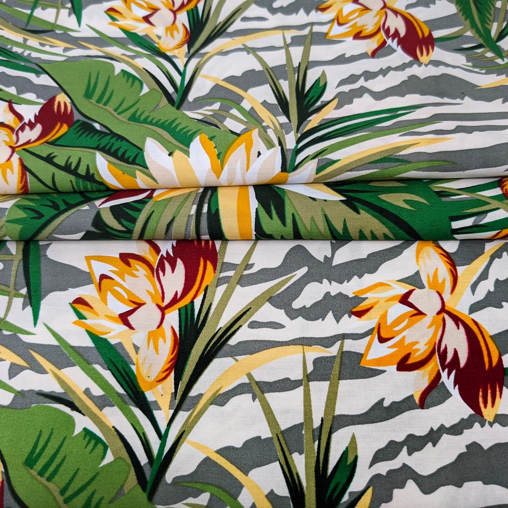 Lotus Printed Broadcloth Fabric